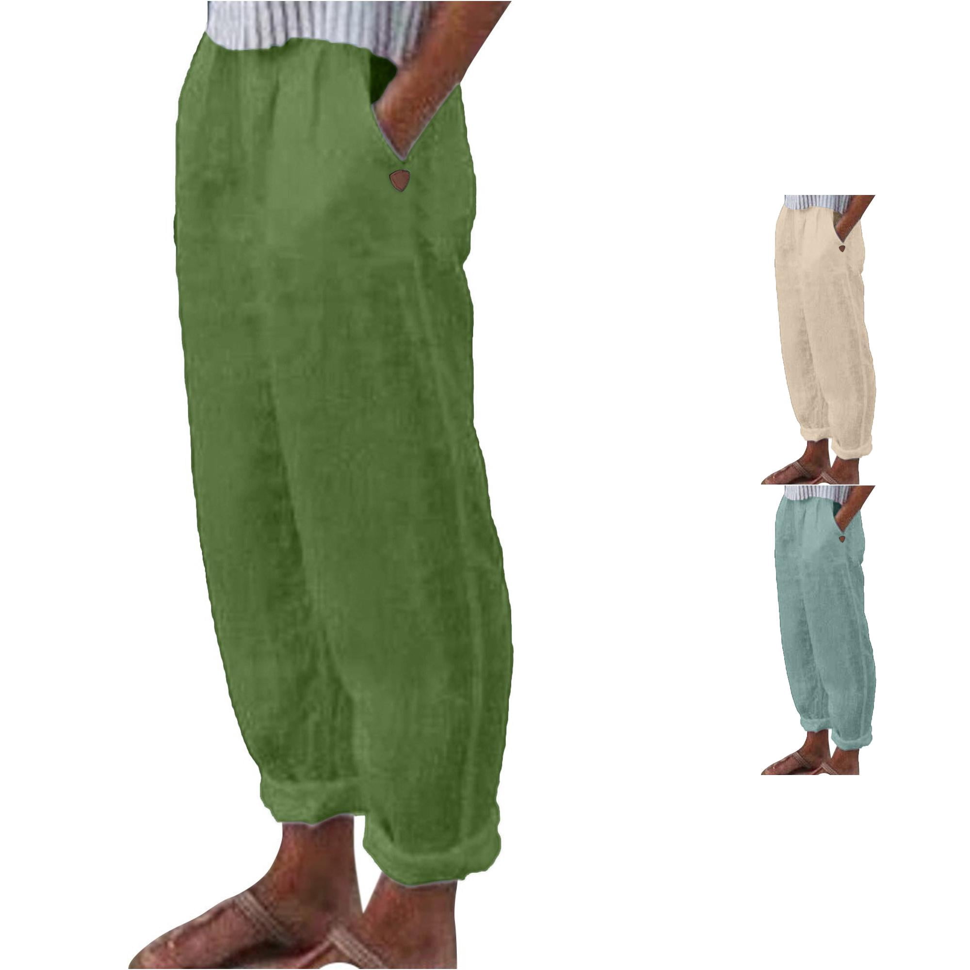 ANINEO Women High Waisted Pants Fashion Drawstring Elastic Trousers ...
