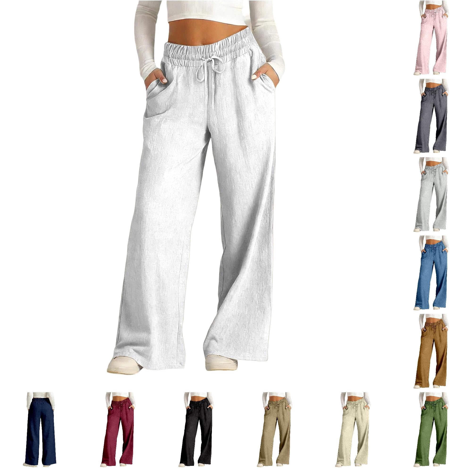 ANINEO Women High Waisted Wide Leg Pants For Soft Loose Fit Casual ...