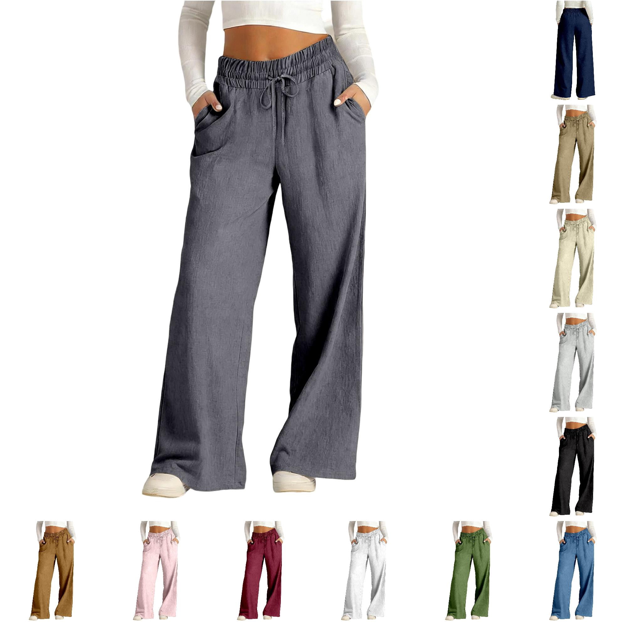 ANINEO Women High Waisted Wide Leg Pants For Soft Loose Fit Casual ...