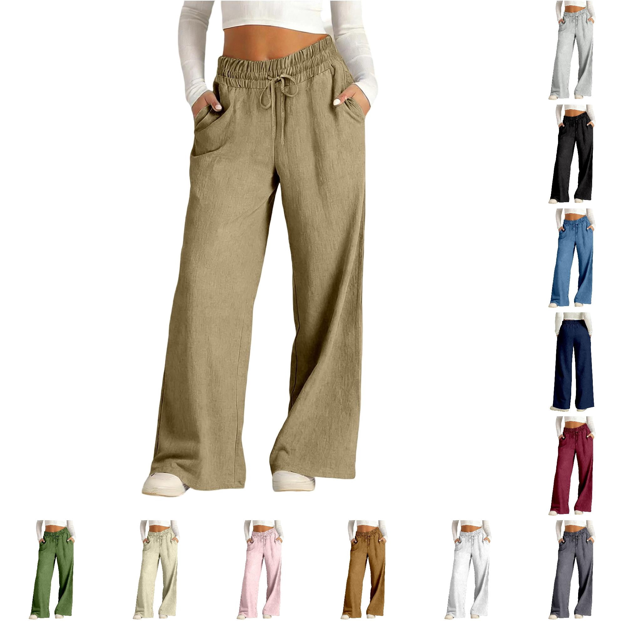 ANINEO Women High Waisted Wide Leg Pants For Soft Loose Fit Casual ...