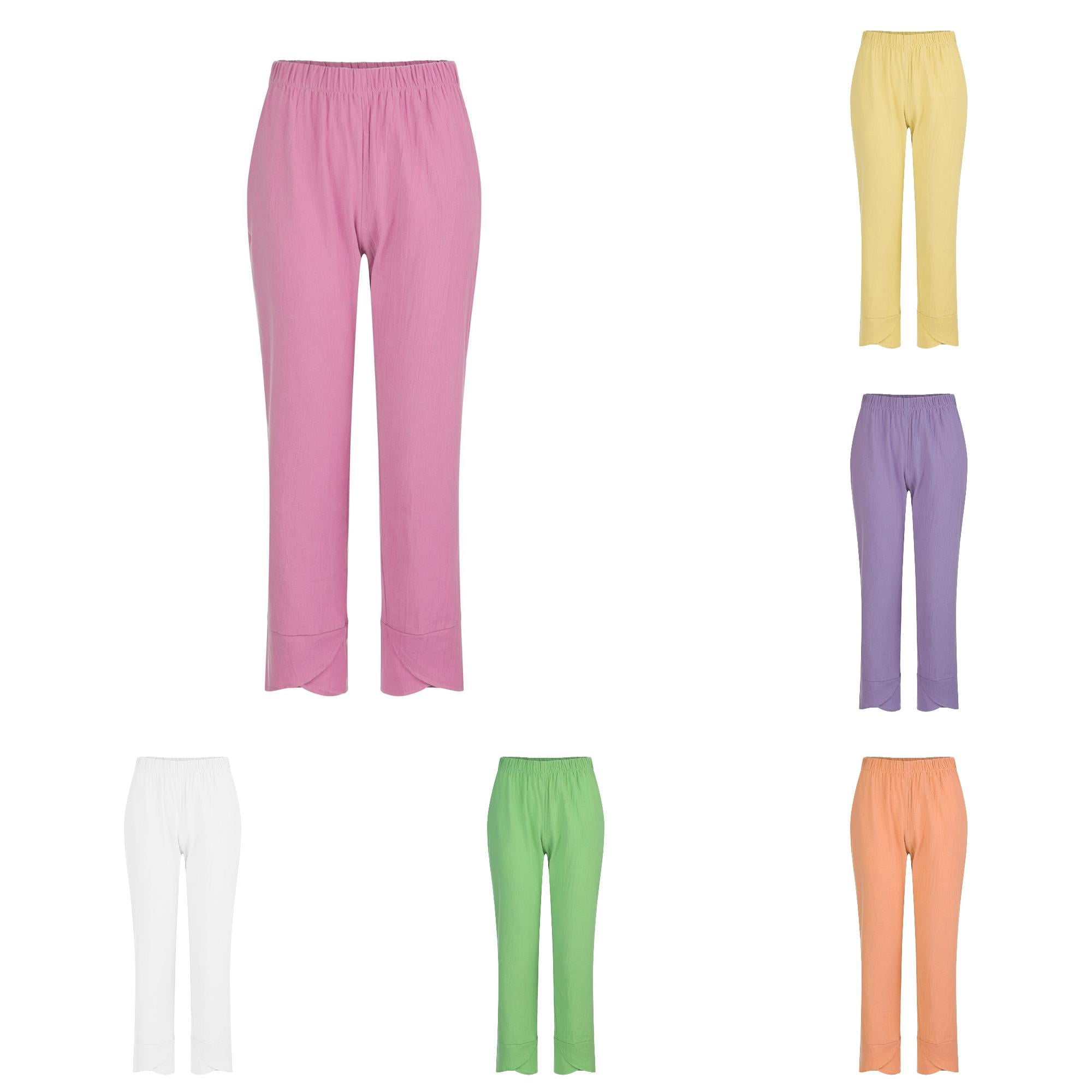 ANINEO Women Pants Casual Home Female Relaxed Fit Ladies Solid Color ...