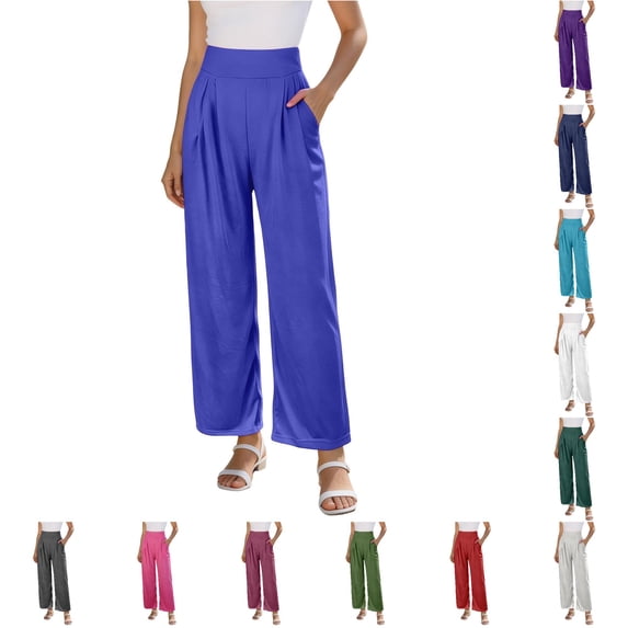 ANINEO Women Pants Lightweight Loose Fit Casual Trousers For Soft ...