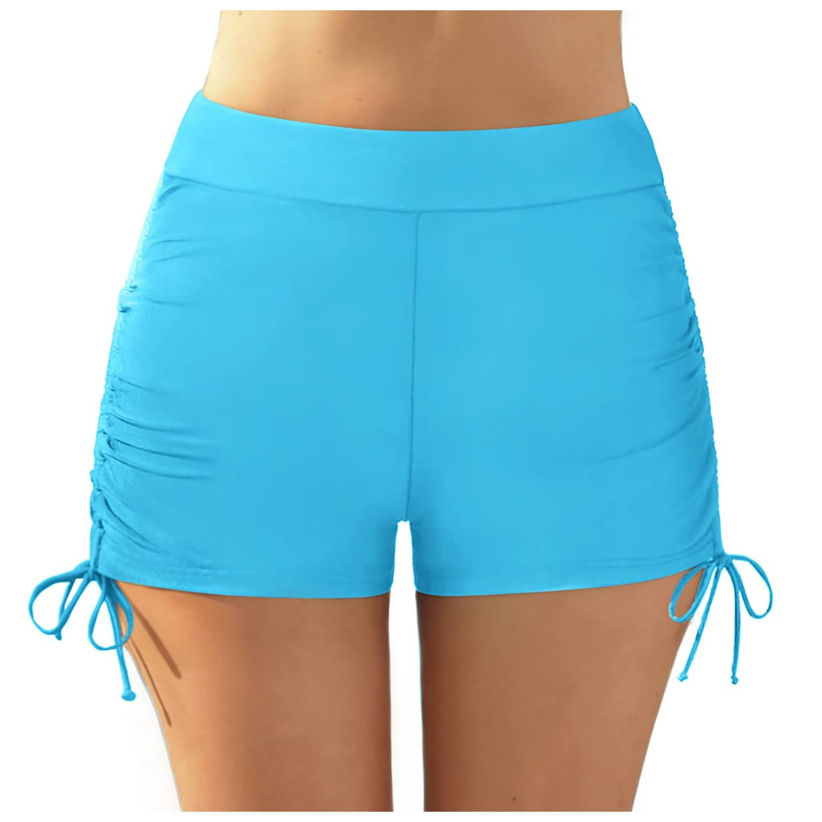 ANINEO Women Plus Size High Waist Bottoms Swim Briefs Ruched Bottom ...
