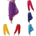 ANINEO Women Sequin Pants Belly Dance Performance Dance Pants Chiffon ...
