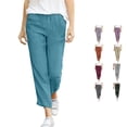 ANINEO Women Summer Trousers Casual Solid Color Light And Comfortable ...