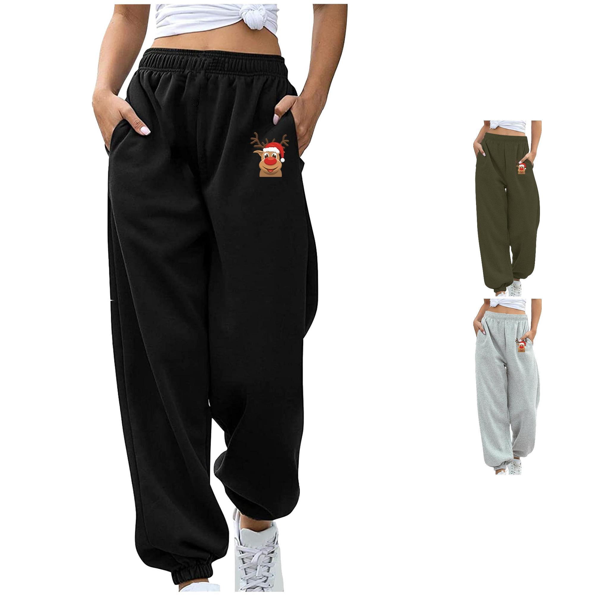 ANINEO Women Sweatpants Loose Vintage Thick Durable Heavy Weight Long ...