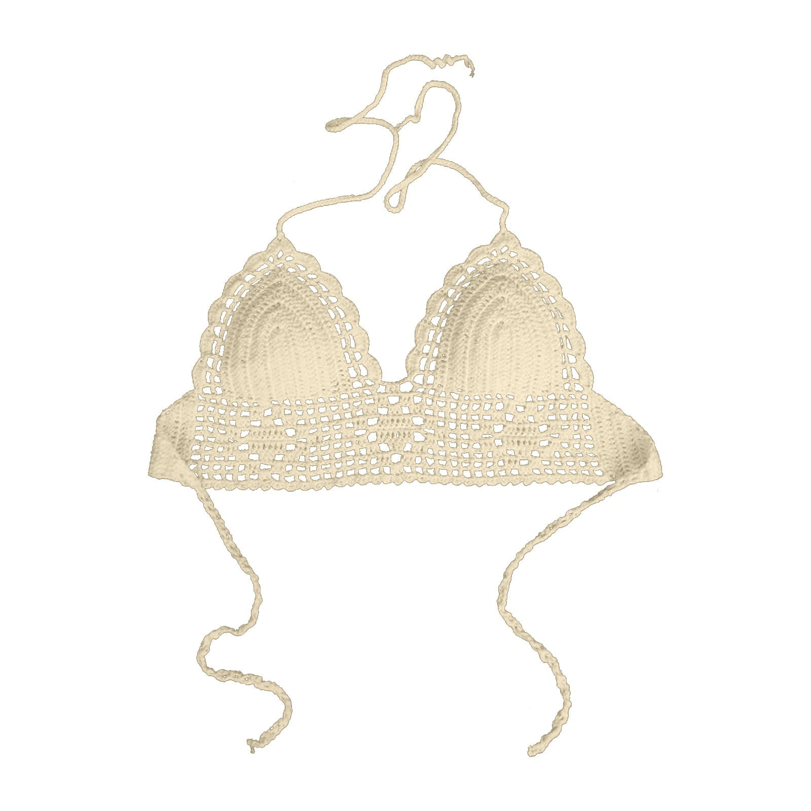 ANINEO Women Swimwear Crochet Camisole Backless Camisole Knitted Bra ...