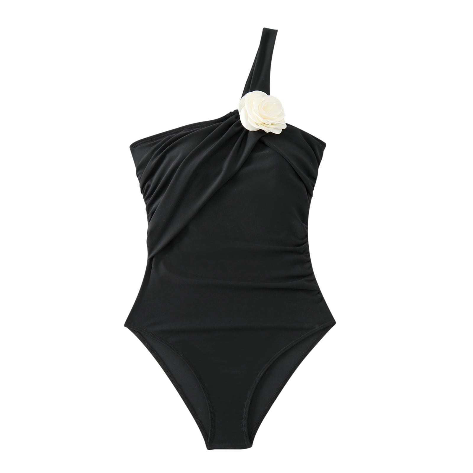 ANINEO Women Swimwear Fashion Solid Color Flower Sexy Slim Fit Swimsuit ...