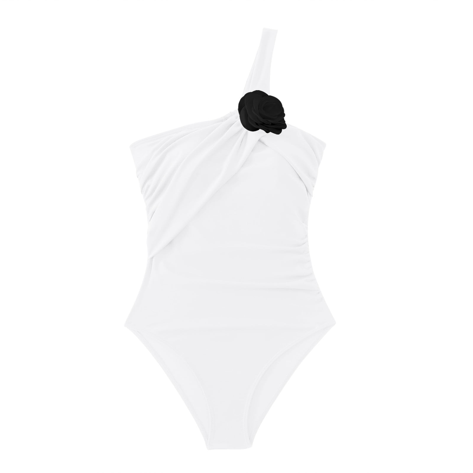 ANINEO Women Swimwear Fashion Solid Color Flower Sexy Slim Fit Swimsuit ...