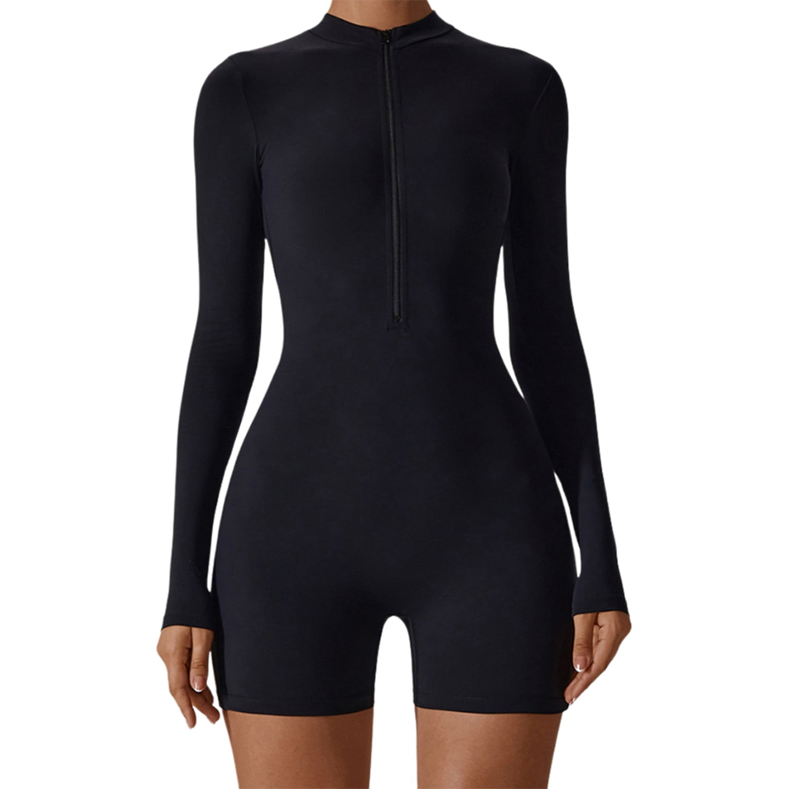 ANINEO Women Swimwear Open Zipper Long Sleeved Jumpsuit Monokini Dance ...