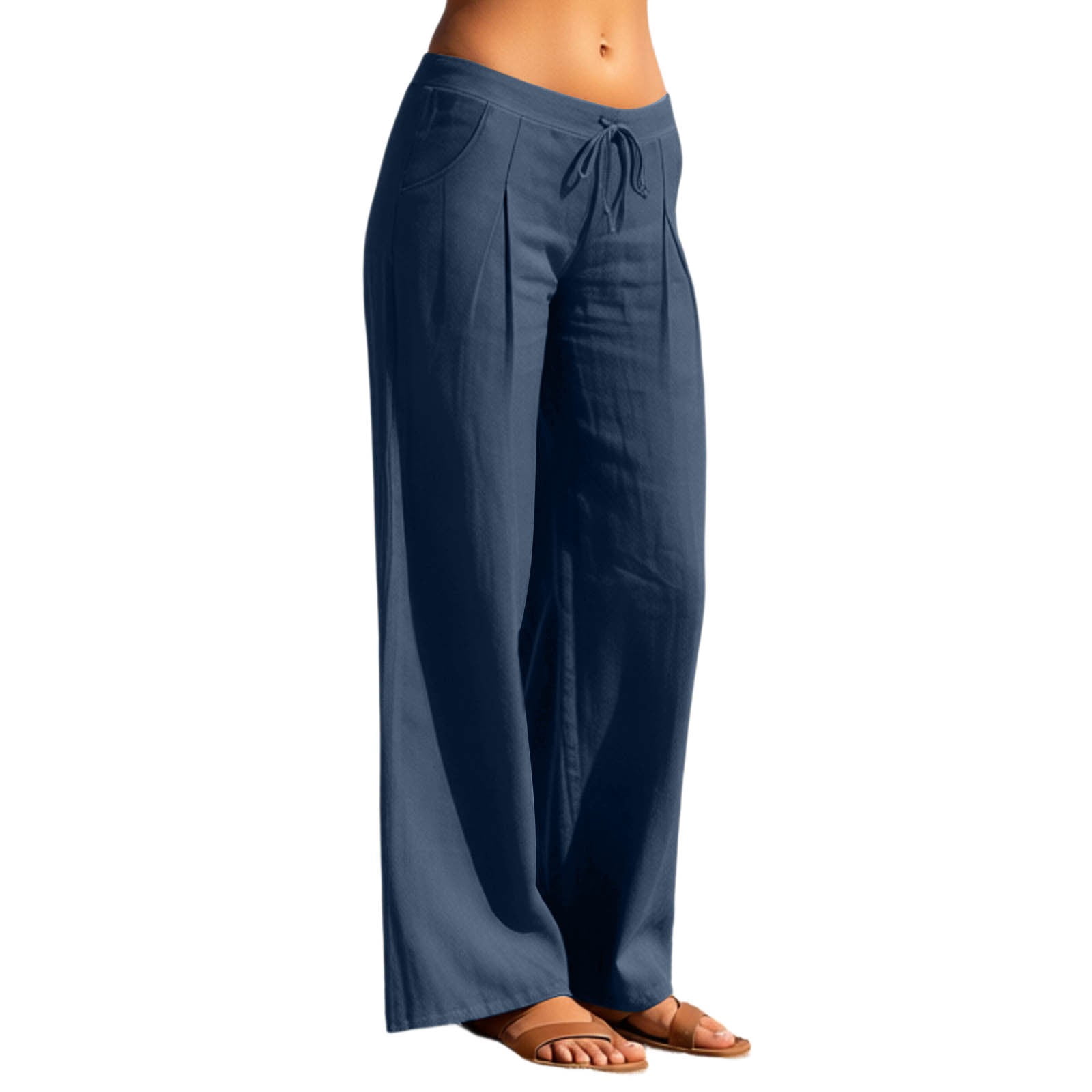 ANINEO Women Timeless Wide Leg Casual Pants Comfort With Relaxed Solid ...
