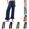 ANINEO Women's Casual Floral Lace Pants Summer Comfortable Everyday ...