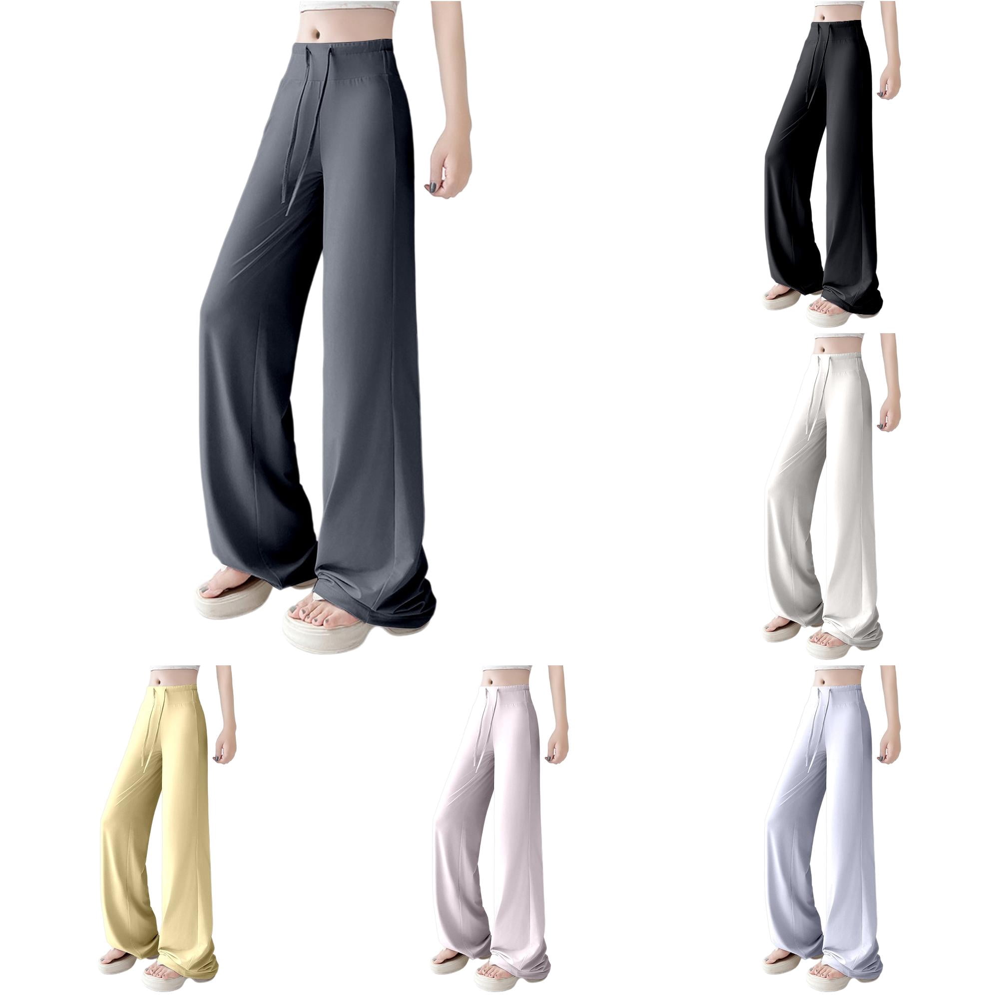 ANINEO Women's Casual High Waist Wide Leg Pants Sun Breathable Summer ...