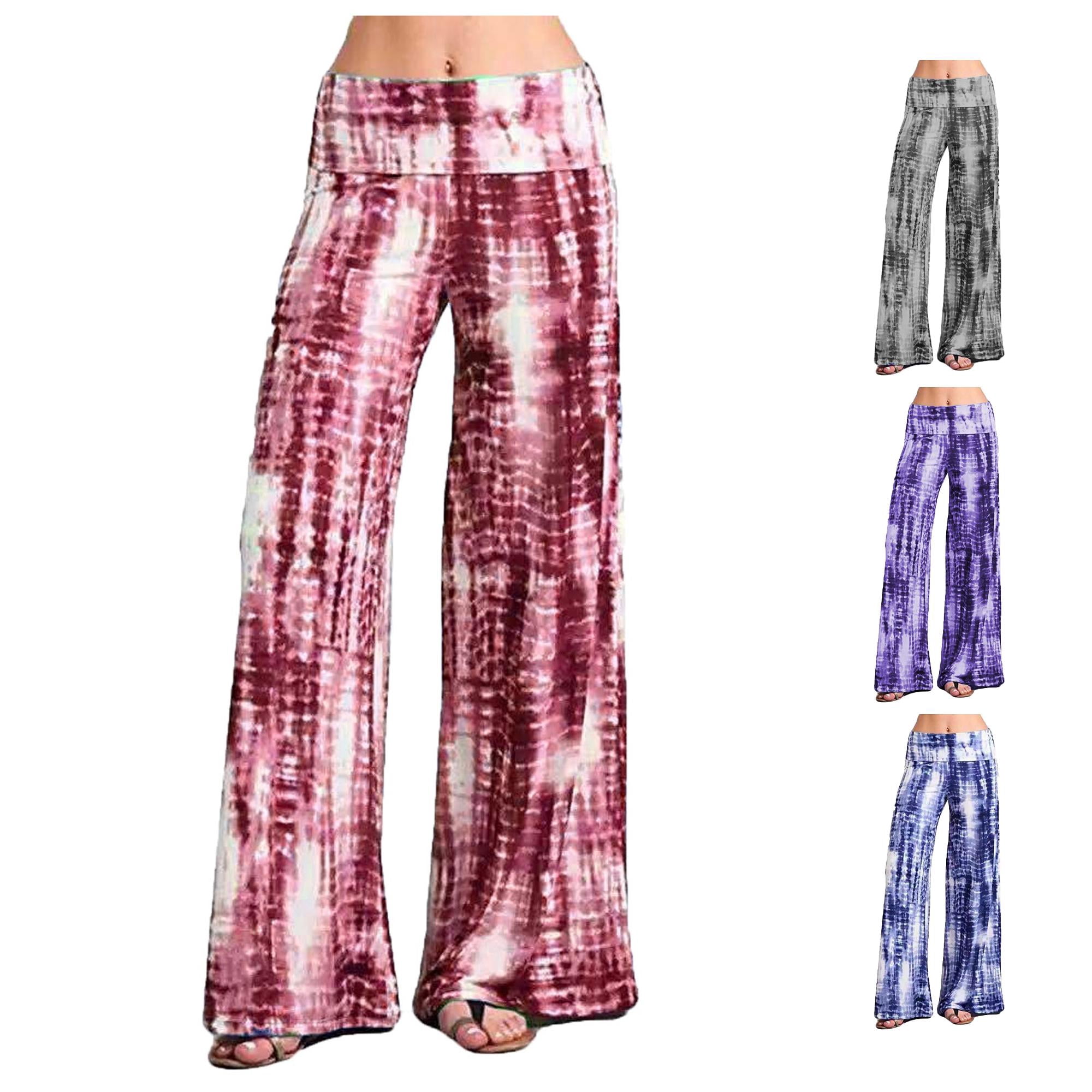 ANINEO Women's Casual Pants Gradient Print Sports Multicolor Pocket ...