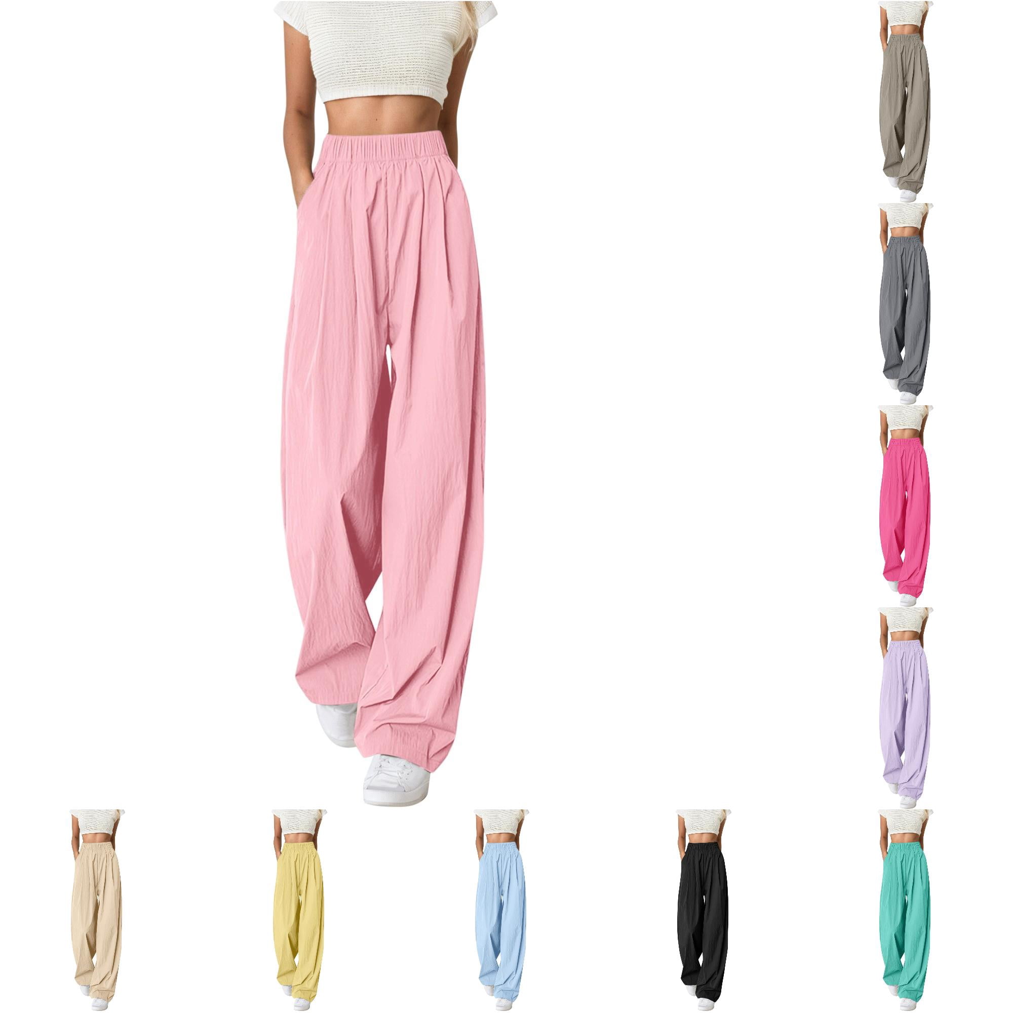 ANINEO Women's Casual Pants High Waisted Loose Fit Wide Leg Trousers ...