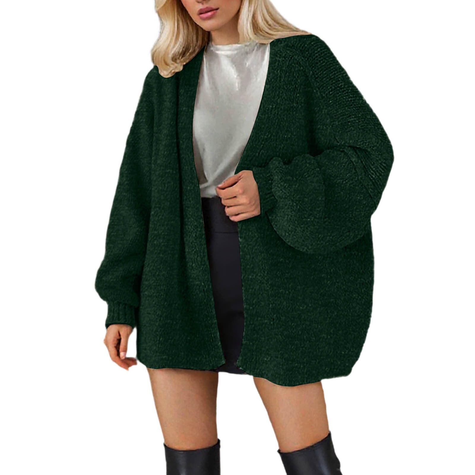 ANINEO Women's Oversized Cardigan Sweater Lightweight Knit Open Front ...