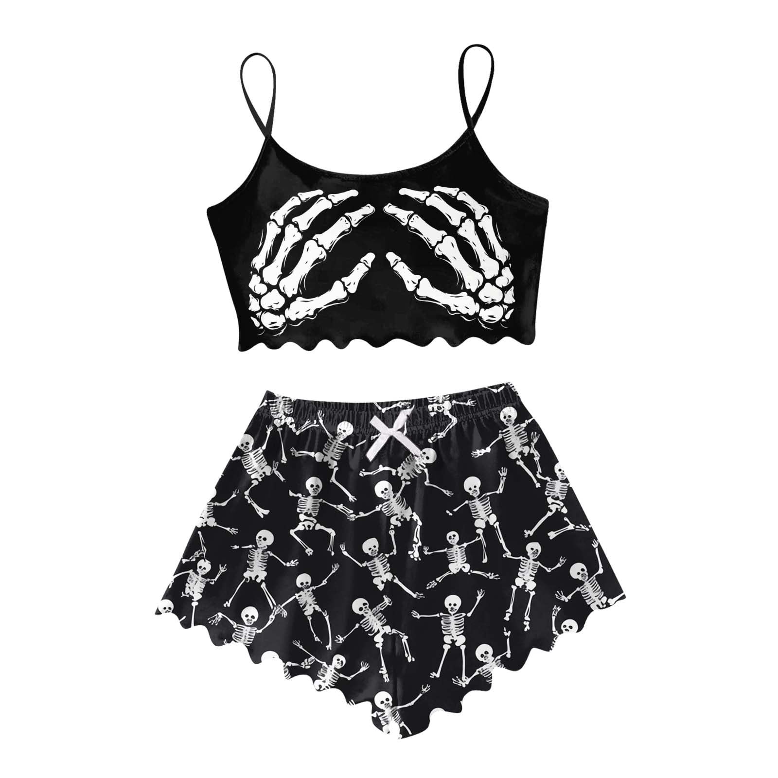 ANINEO Women's Sleeveless Vest Camis Shorts Pajama Sets Casual Home ...