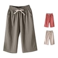 ANINEO Women's Summer Solid Color Drawstring Pocket Versatile Elastic ...