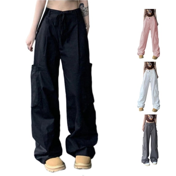 ANINEO Womens Baggy Cargo Pants Streetwear Hop Joggers Sweatpants ...