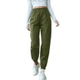 ANINEO Womens Daily Elastic Waist Street Loose Cargo Pants Pockets ...