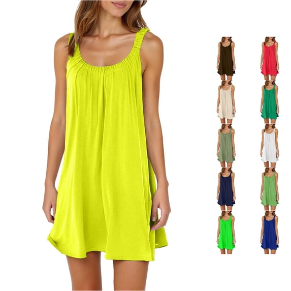 ANINEO Womens Summer Dresses Short Bikini Cover Up Beach Casual ...