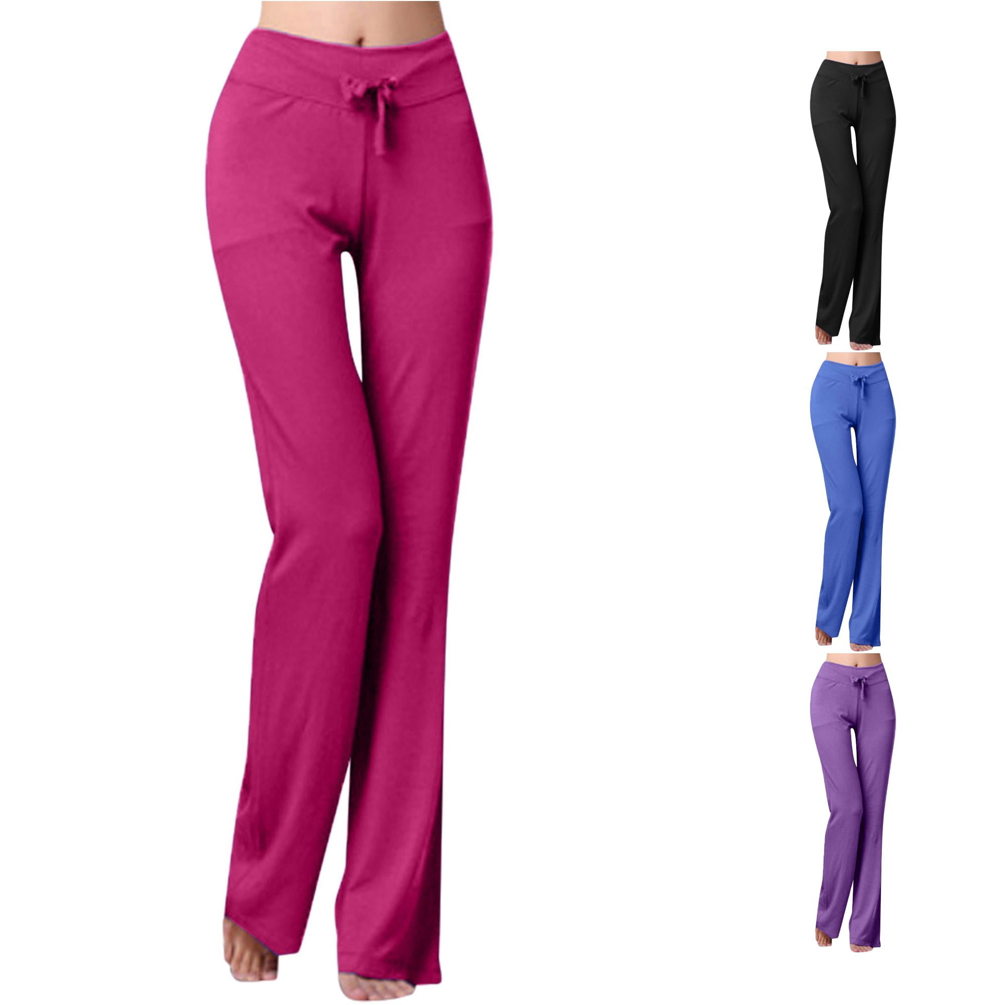 ANINEO Womens Yoga Pants Straight Leg Comfy Drawstring Running Long ...
