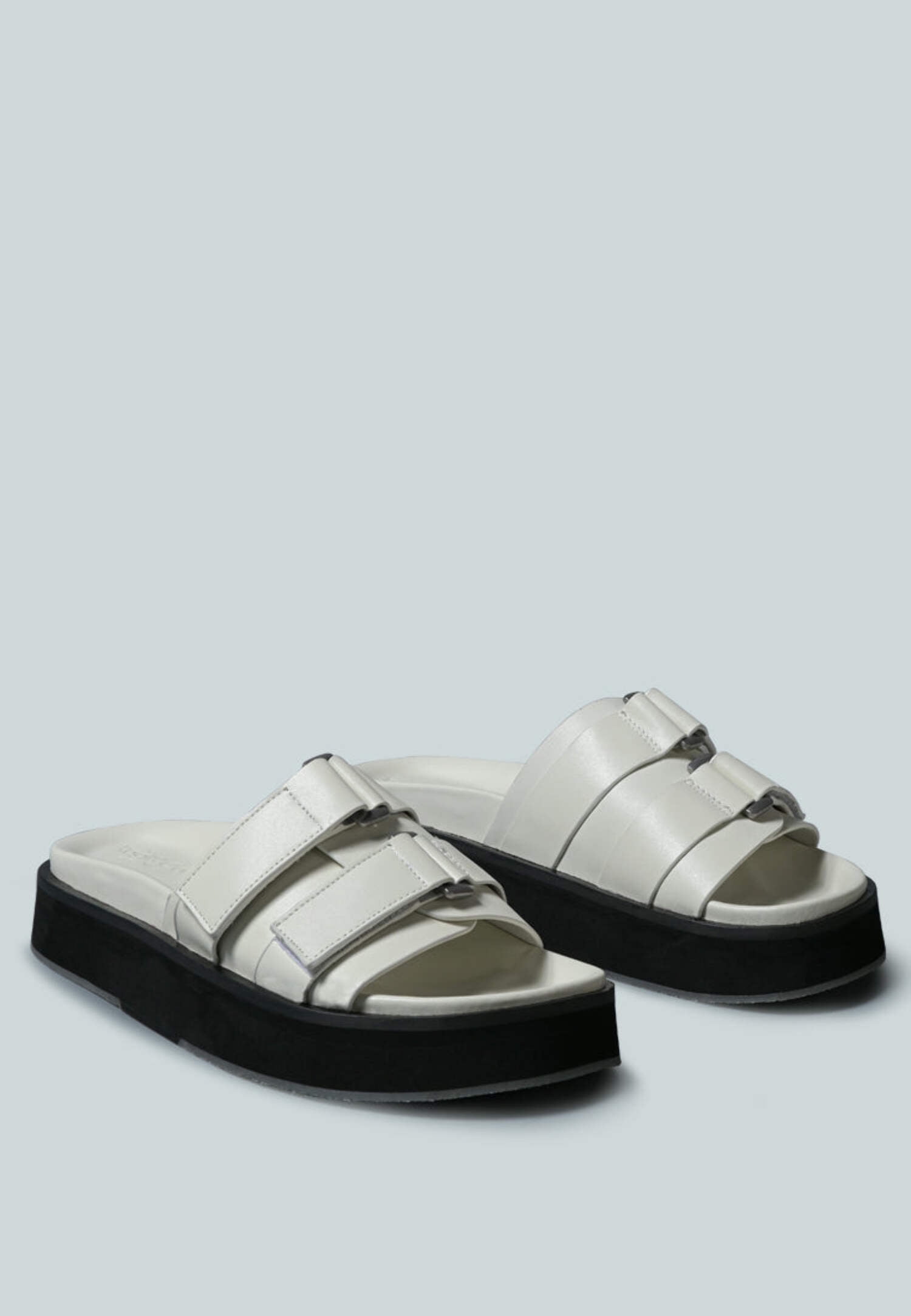 ANISTON Buckled Flatform White Slip-On Sandal - Walmart.com