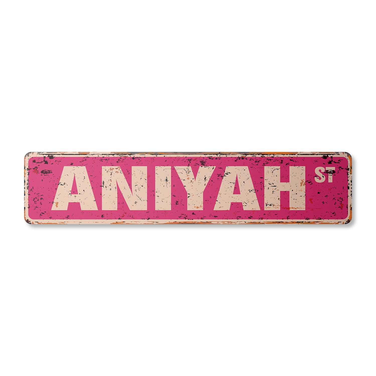 ANIYAH Vintage Plastic Street Sign Childrens Name Room Sign | Indoor ...