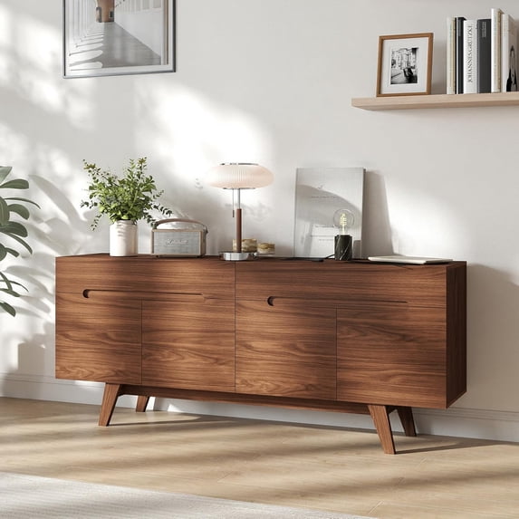 ANJ 70" Sideboard Buffet Cabinet with Storage, Mid-Century Modern ...