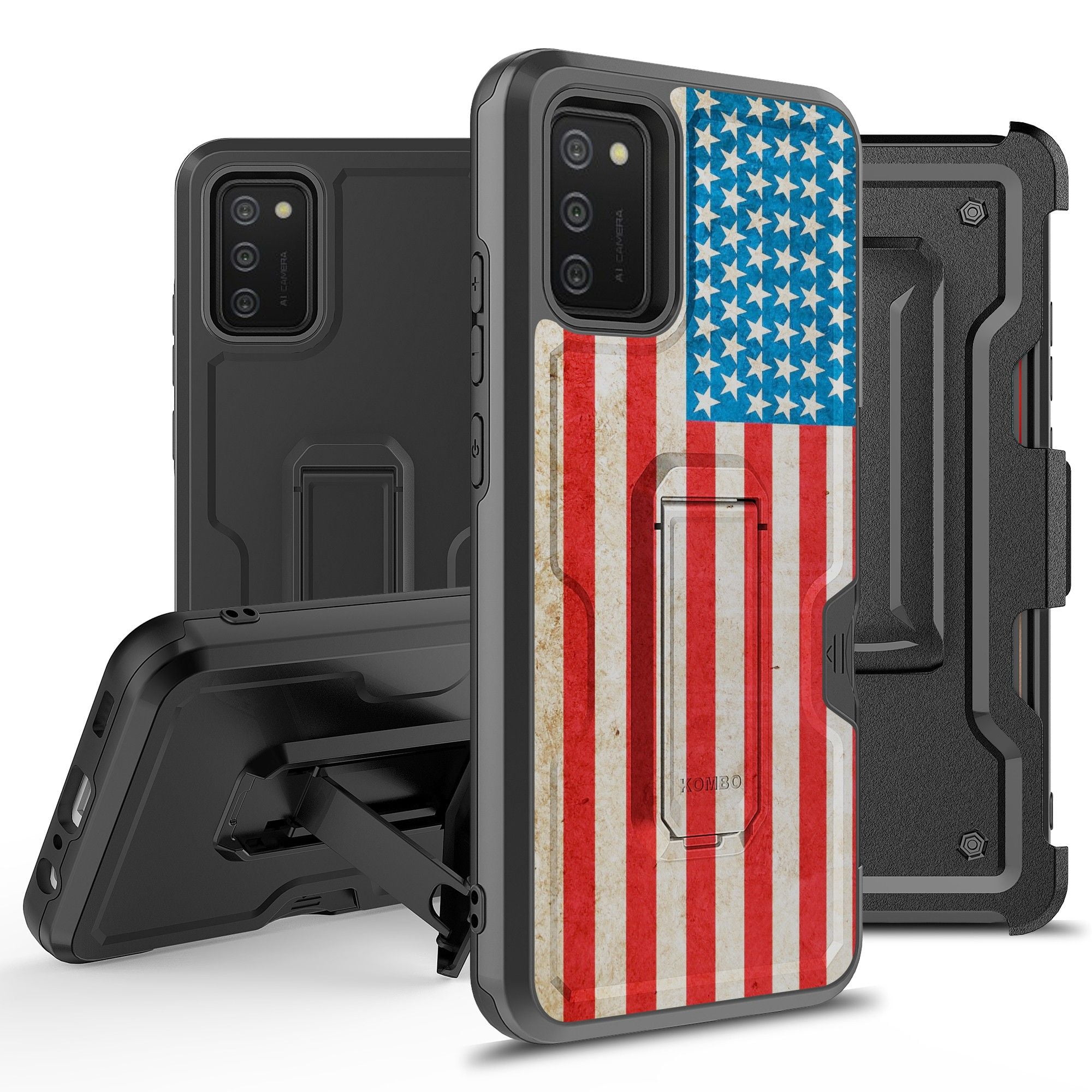 ANJ+ Rugged Hybrid Shockproof Case w/Kickstand + Holster Clip Card Slot ...