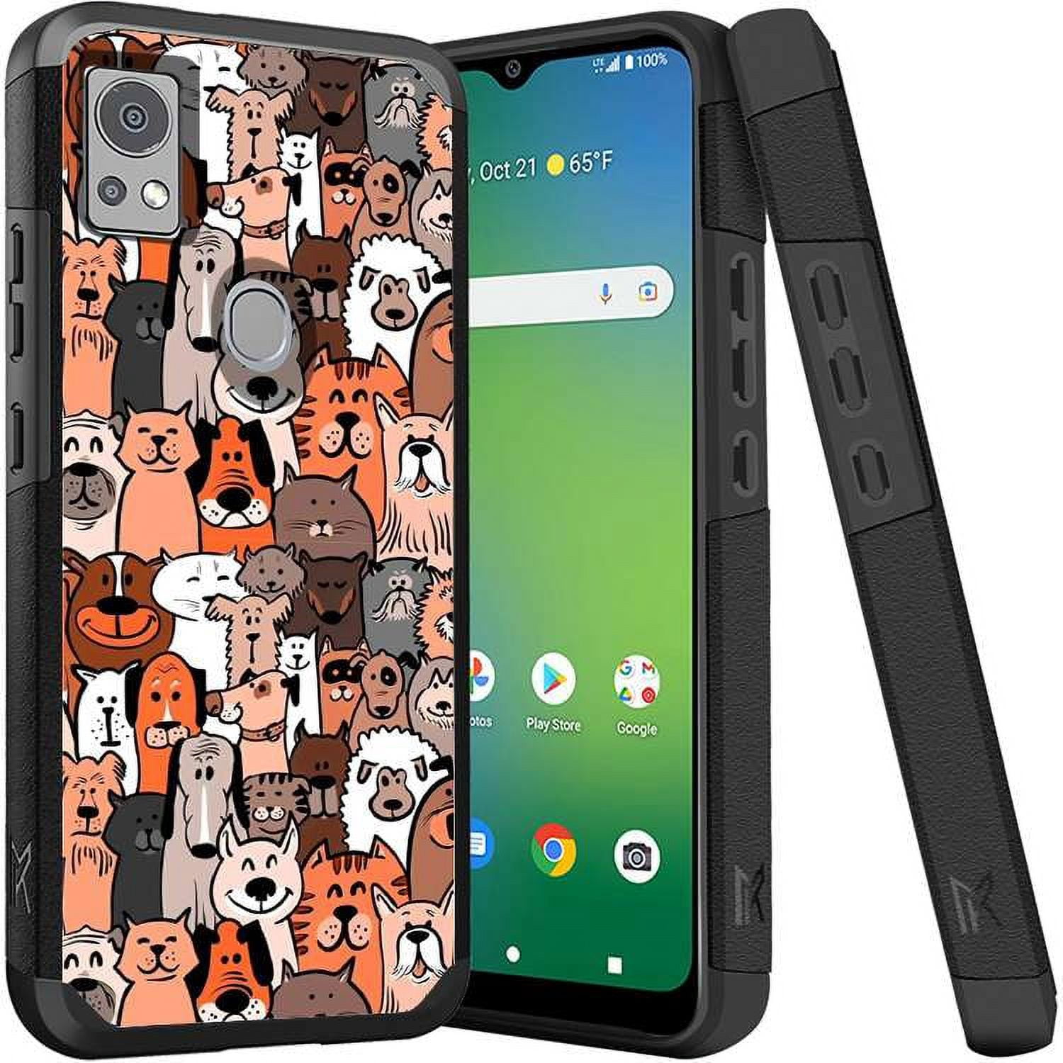 ANJ+ Shockproof Dual Layer Slim Hard Case + Tempered Glass Cover ...