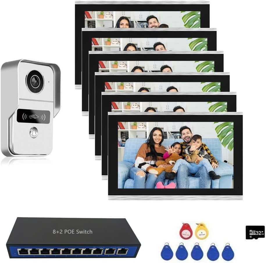 ANJIELO SMART WiFi IP Video Apartment Intercom System,1080P Camera and ...