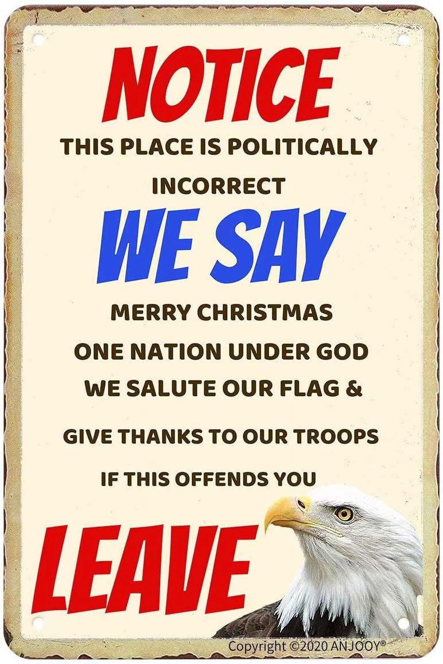 ANJOOY This Place is Politically Incorrect Metal Tin Signs Vintage ...