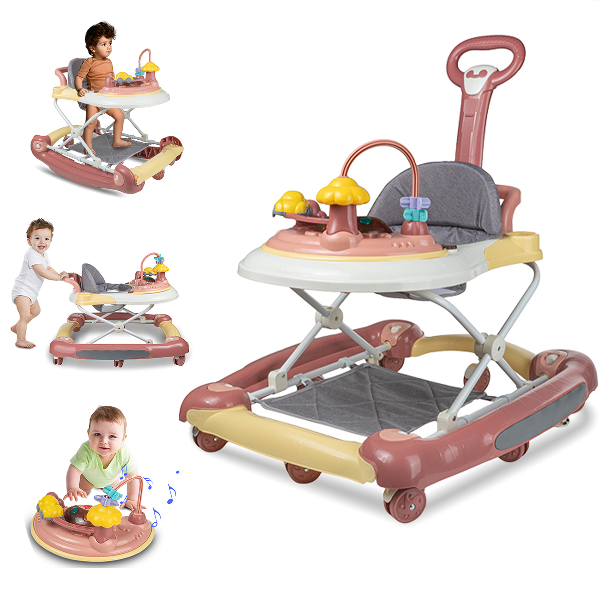 ANJORALA Baby Walker with Music and Toys, Infant Walker for Boys Girls ...