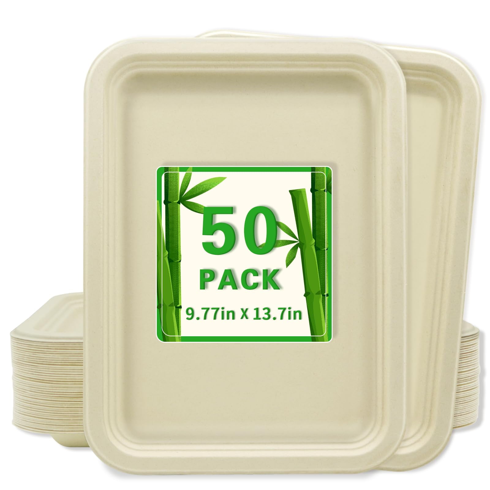 ANKS 50 Pack 14 Inch Disposable Food Trays Heavy Duty, Large Paper ...