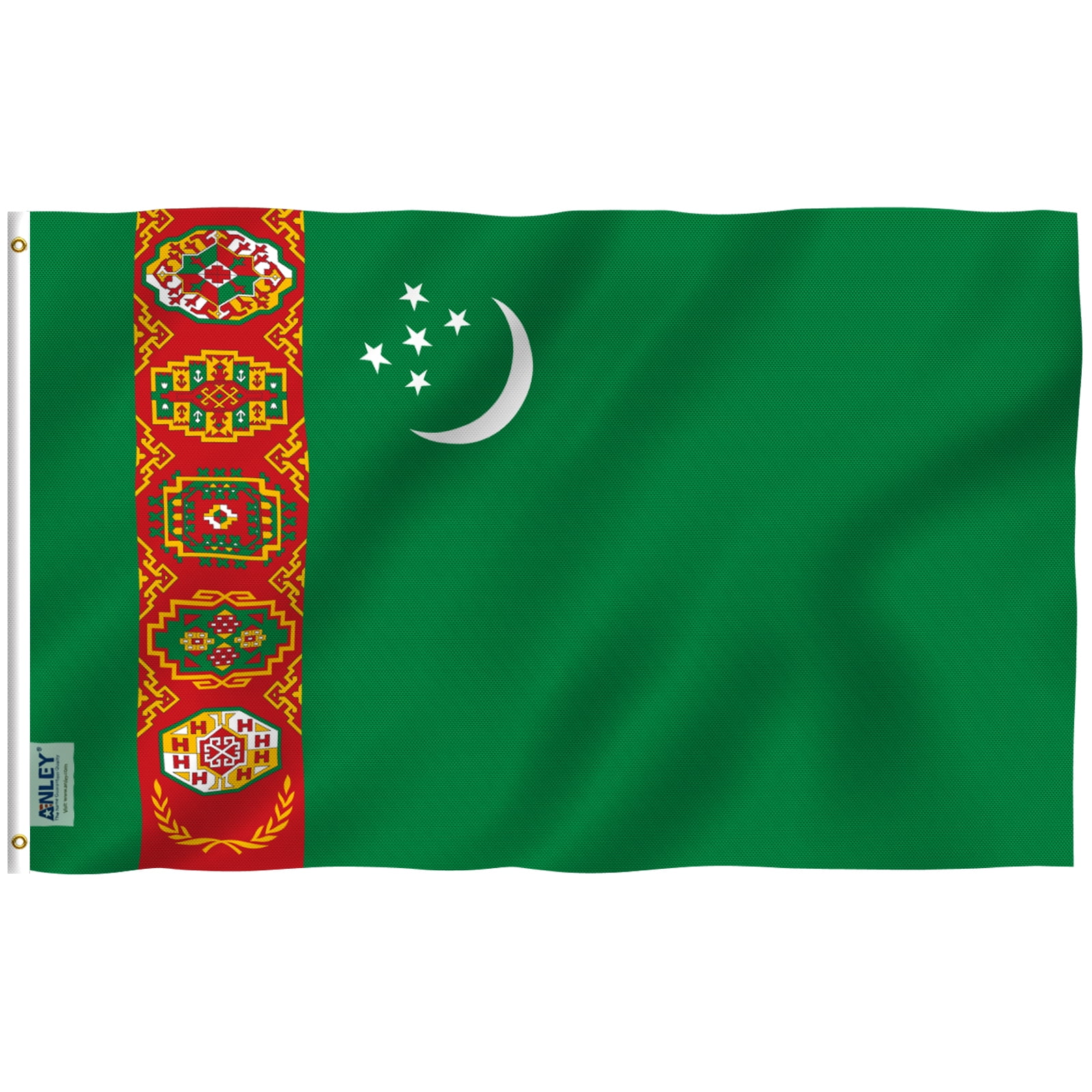 ANLEY 3x5 Feet Turkmenistan Flag - Turkmen Flags - Walmart.com