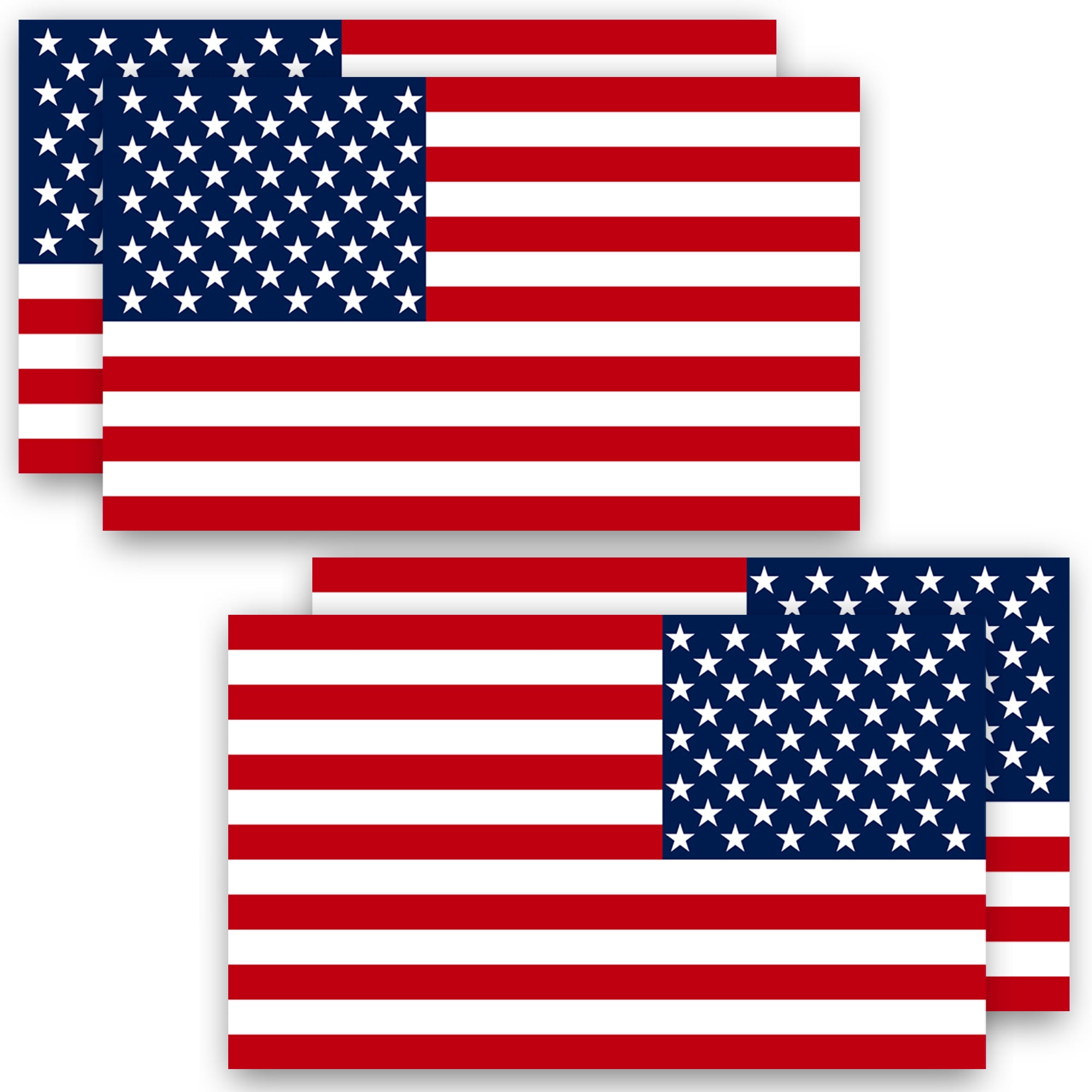 ANLEY 4Pcs US Flag Decal (2 Forward & 2 Reversed)- 5" X 3" Bumper ...