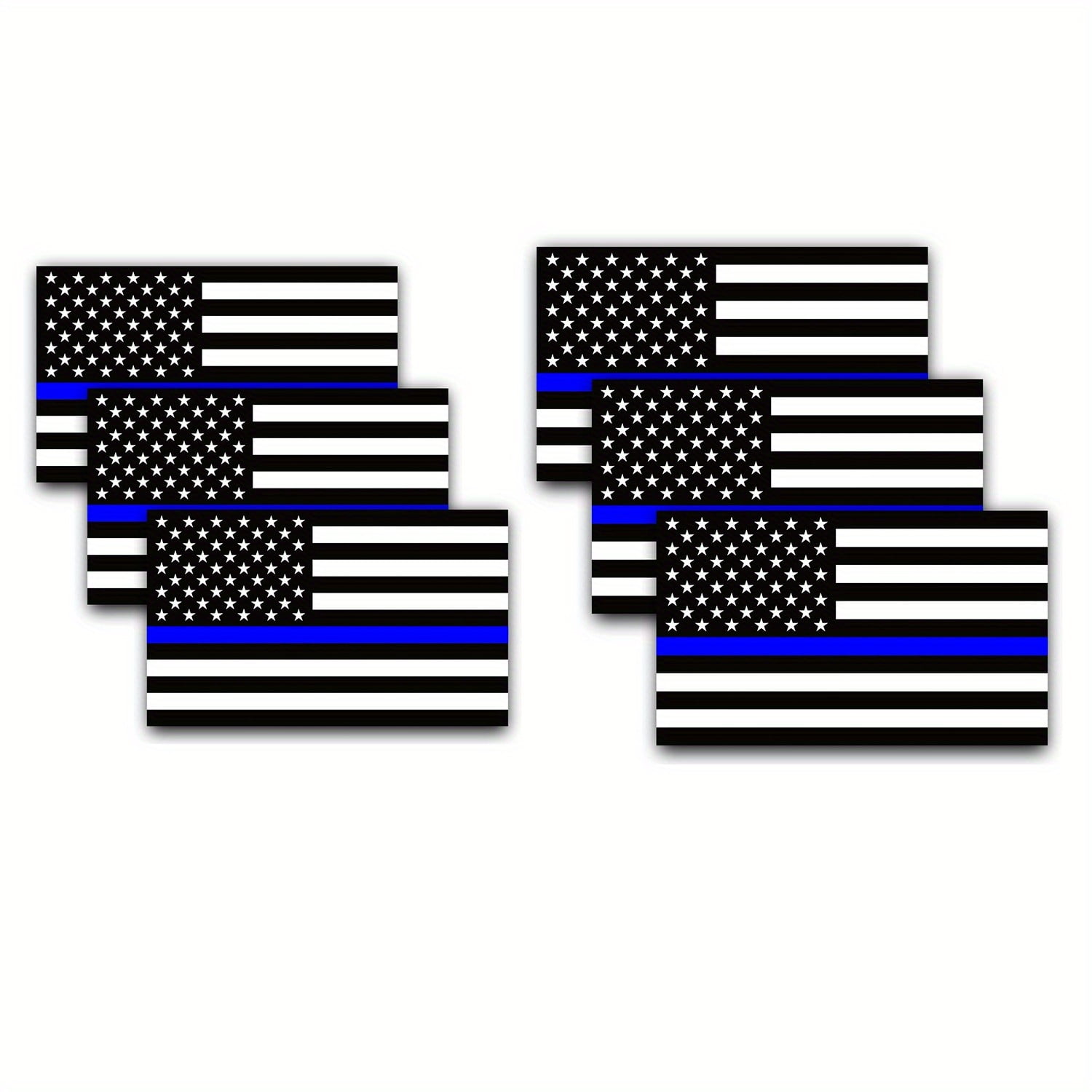 ANLEY 5 X 3 inch Thin Blue Line US Flag Decal - Black White and Blue ...