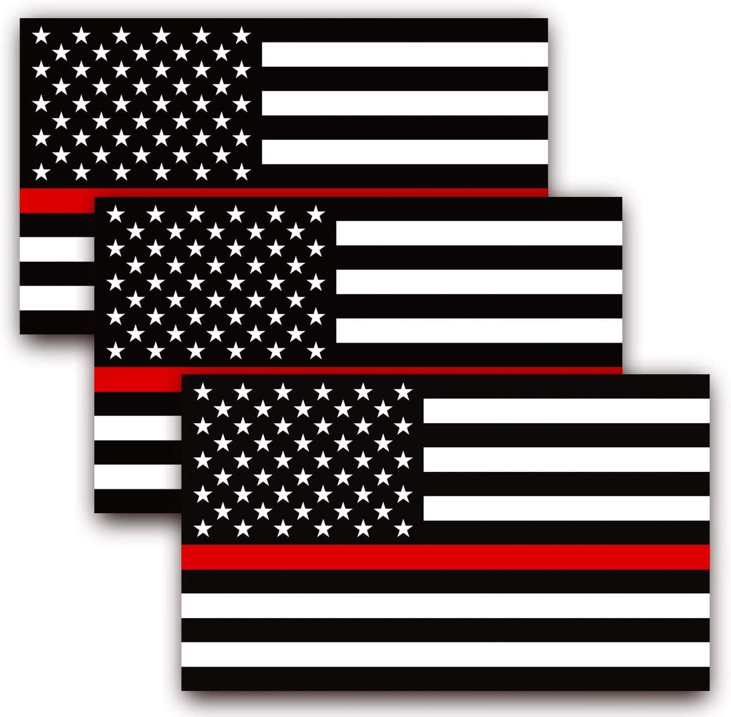 ANLEY Thin Red Line US Flag Decal - Support Firefighters, EMTs ...
