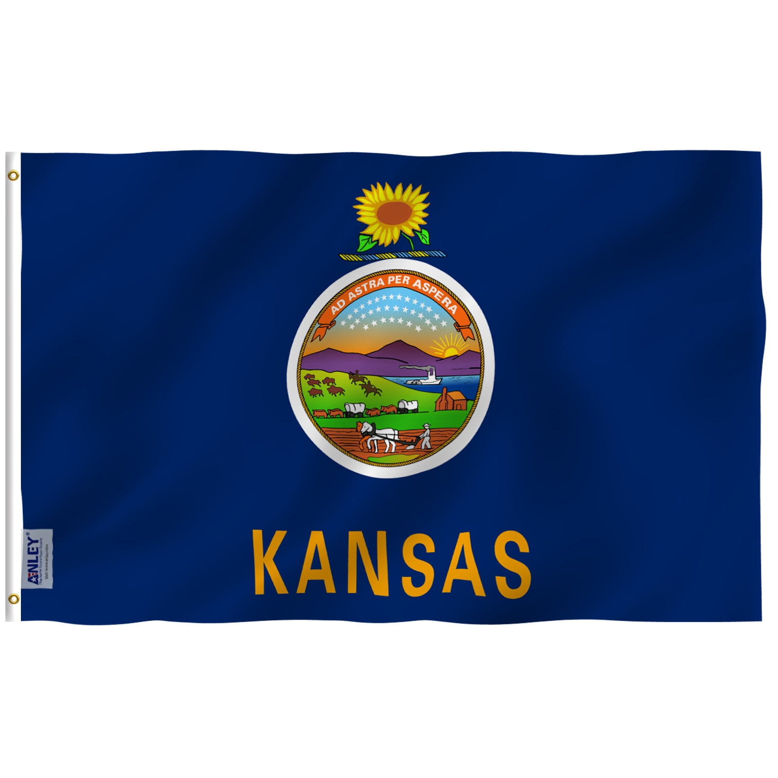 ANLEY Fly Breeze 3x5 Foot Kansas State Flag - Vivid Color and UV Fade ...