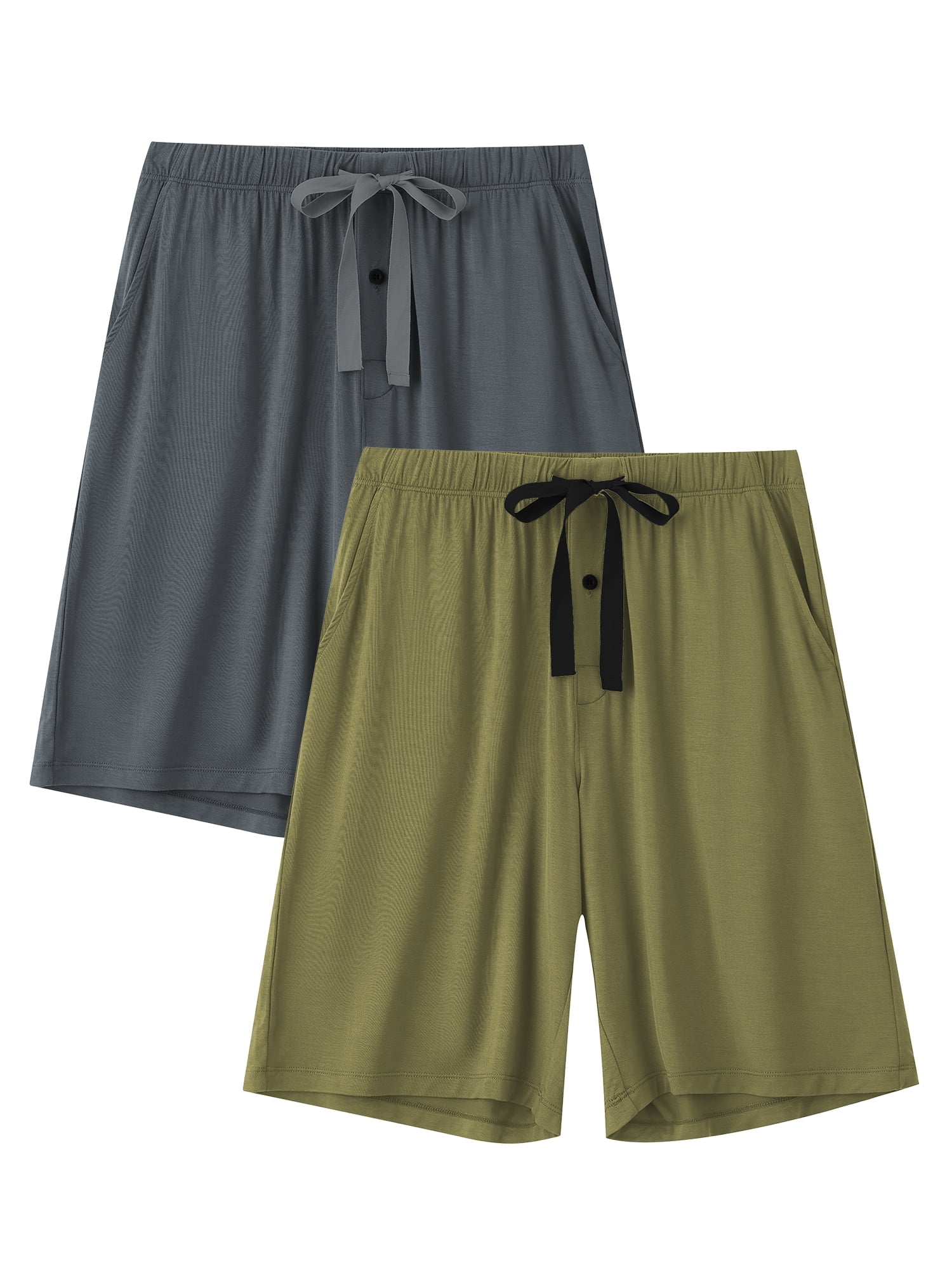 ANLIQI Men’s Pajama Bamboo Shorts Soft Sleep Shorts Comfy Lounge Pants ...