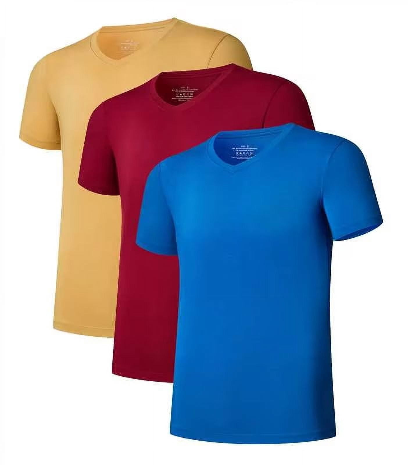 ANLIQI Men's Undershirt Bamboo Rayon V-Neck T-Shirts Short Sleeve ...