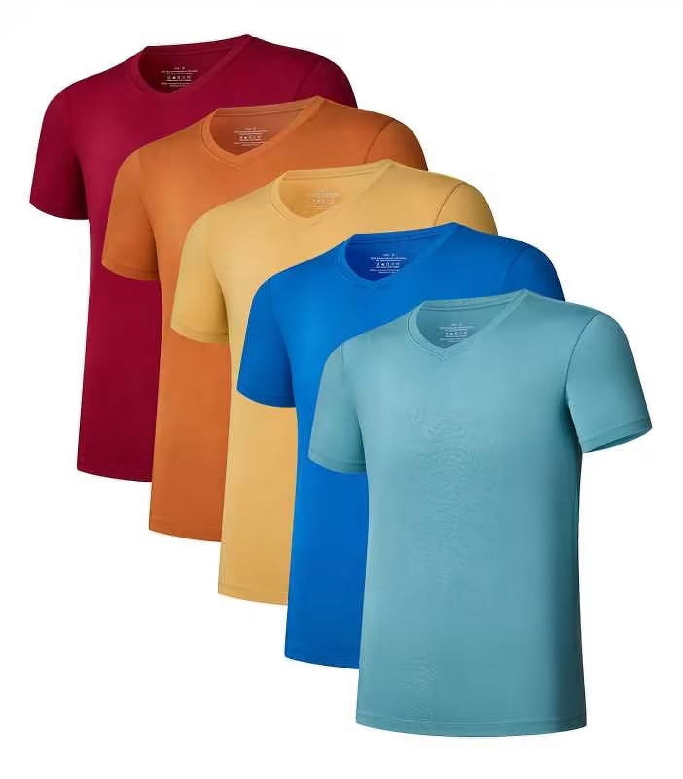 ANLIQI Men's Undershirt Bamboo Rayon V-Neck T-Shirts Short Sleeve ...