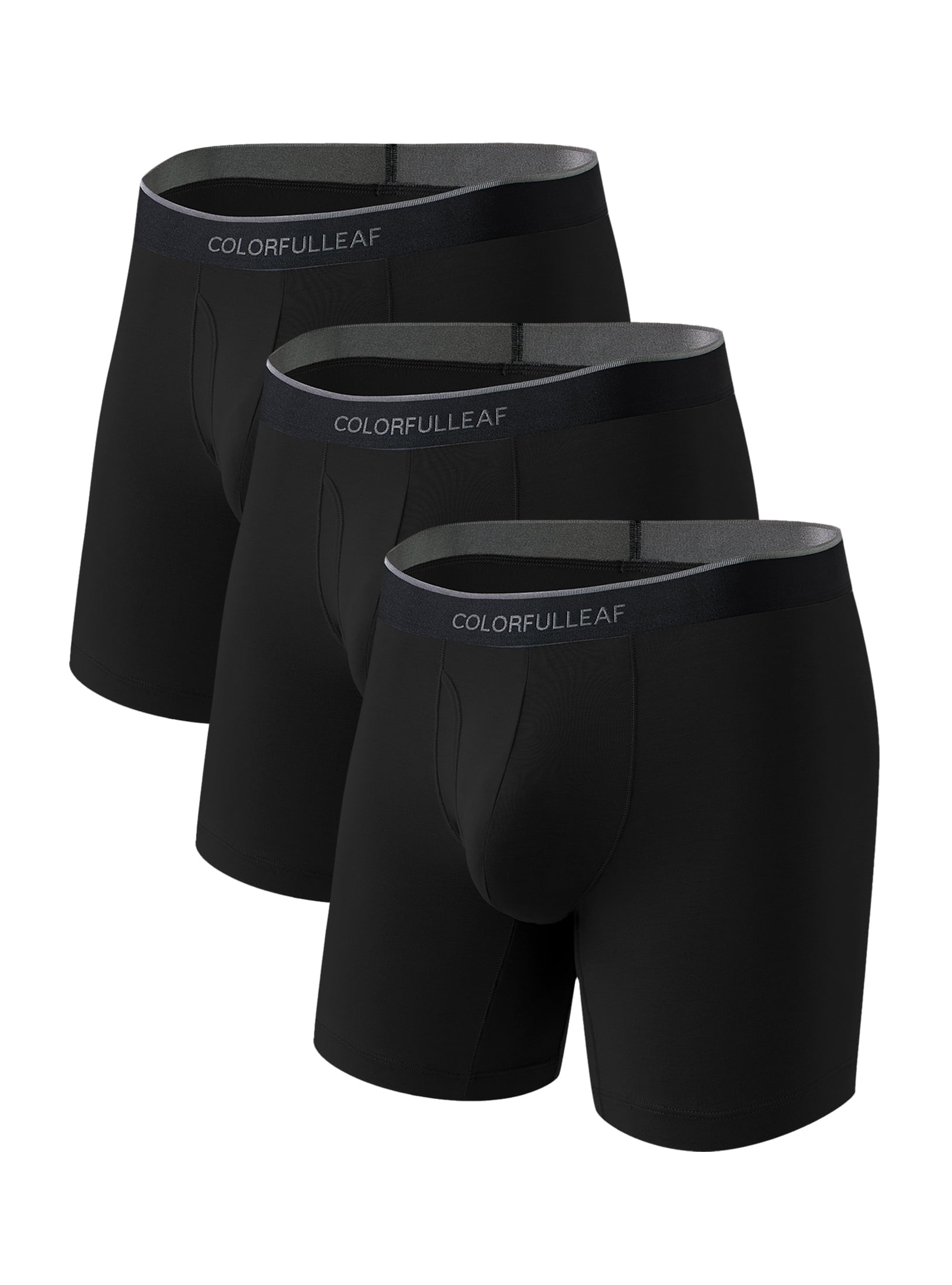 ANLIQI Mens Underwear Soft Bamboo Rayon Boxer Briefs Breathable Open ...