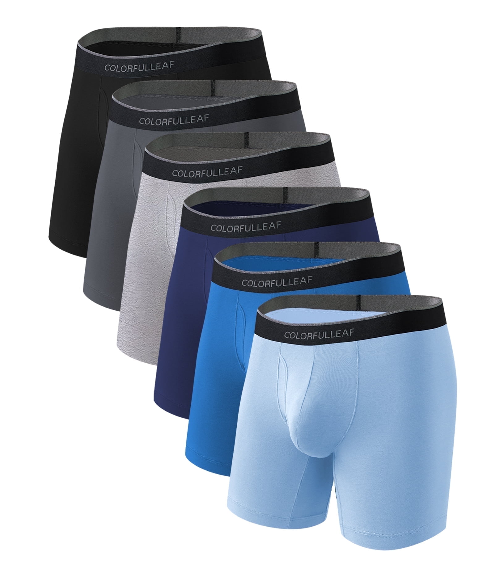 ANLIQI Mens Underwear Soft Bamboo Rayon Boxer Briefs Breathable Open ...