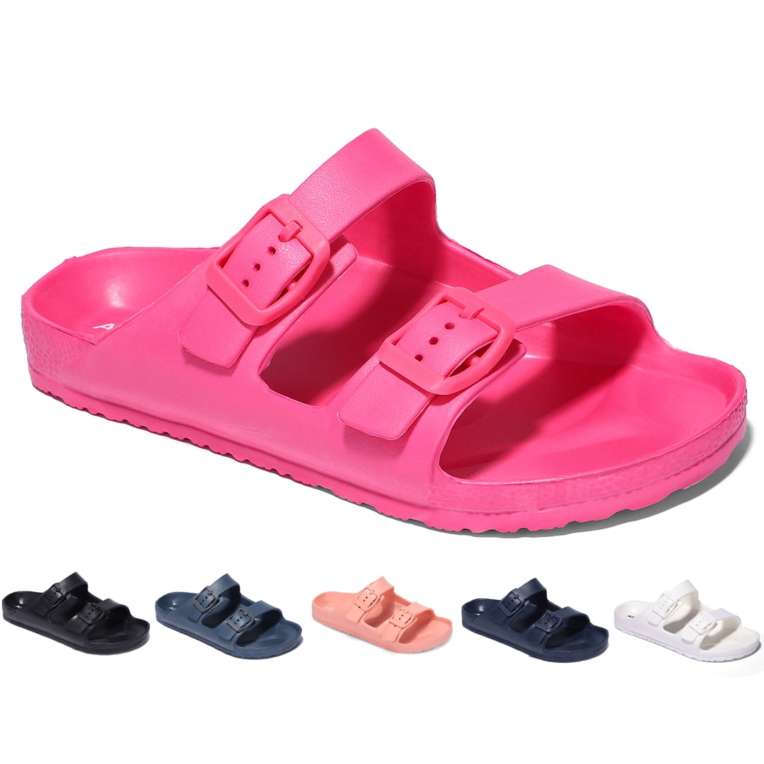 ANLUKE Kids Girls Comfort Slides Soft Sandals for Boys with Adjustable ...