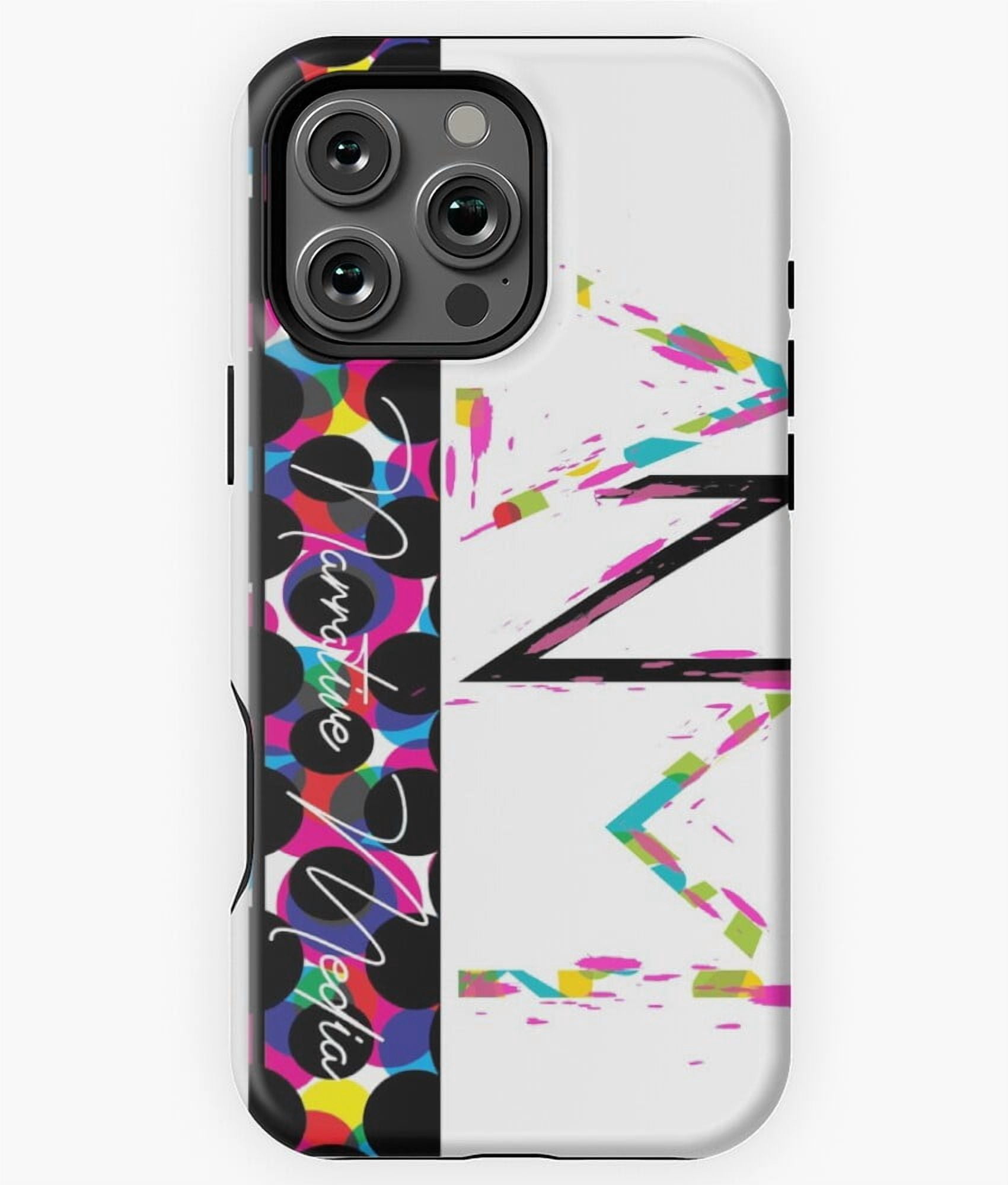 ANM Monogram Initials Logo Phone Case for iPhone 16 15 14 13 12 11 Pro ...