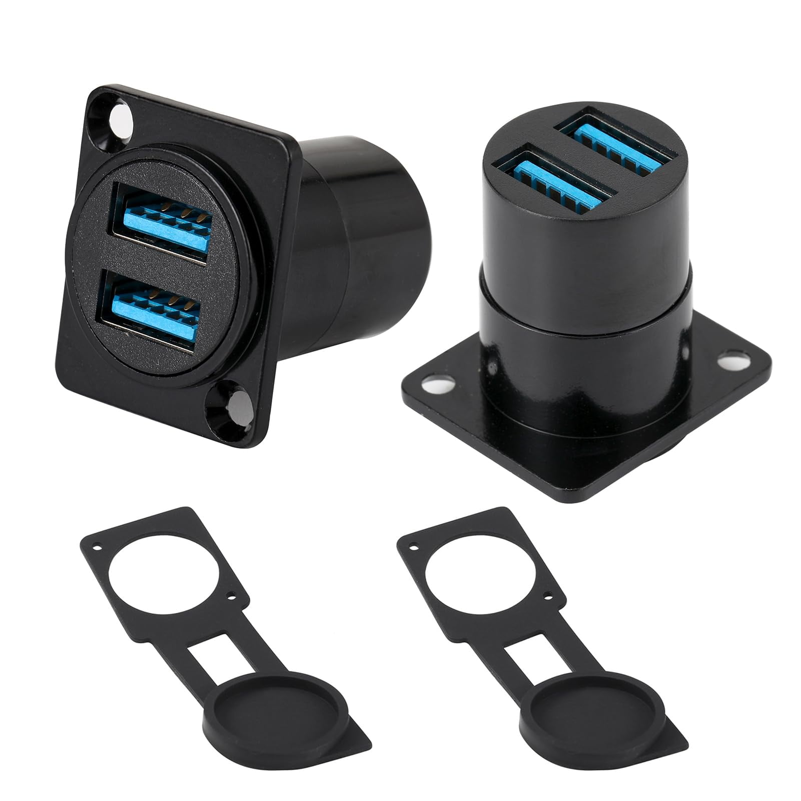 ANMBEST 2PCS Dual USB3.0 Panel Mount Connector, 2 Ports O-Type Female ...