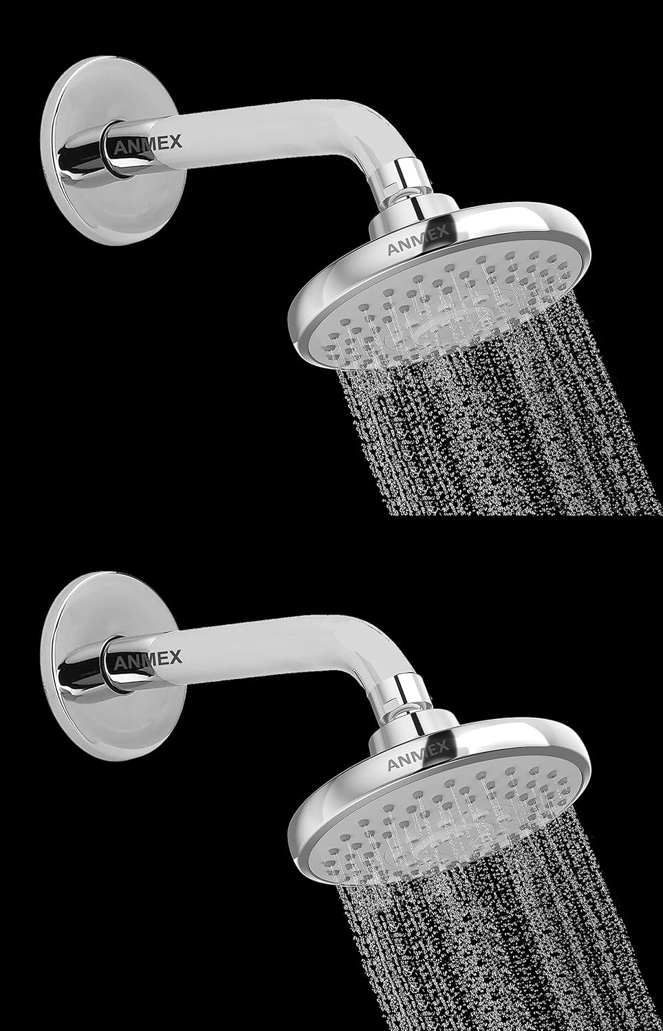 ANMEX Premium 4inch 4 Round White Complementary shower with 9inch SS ...