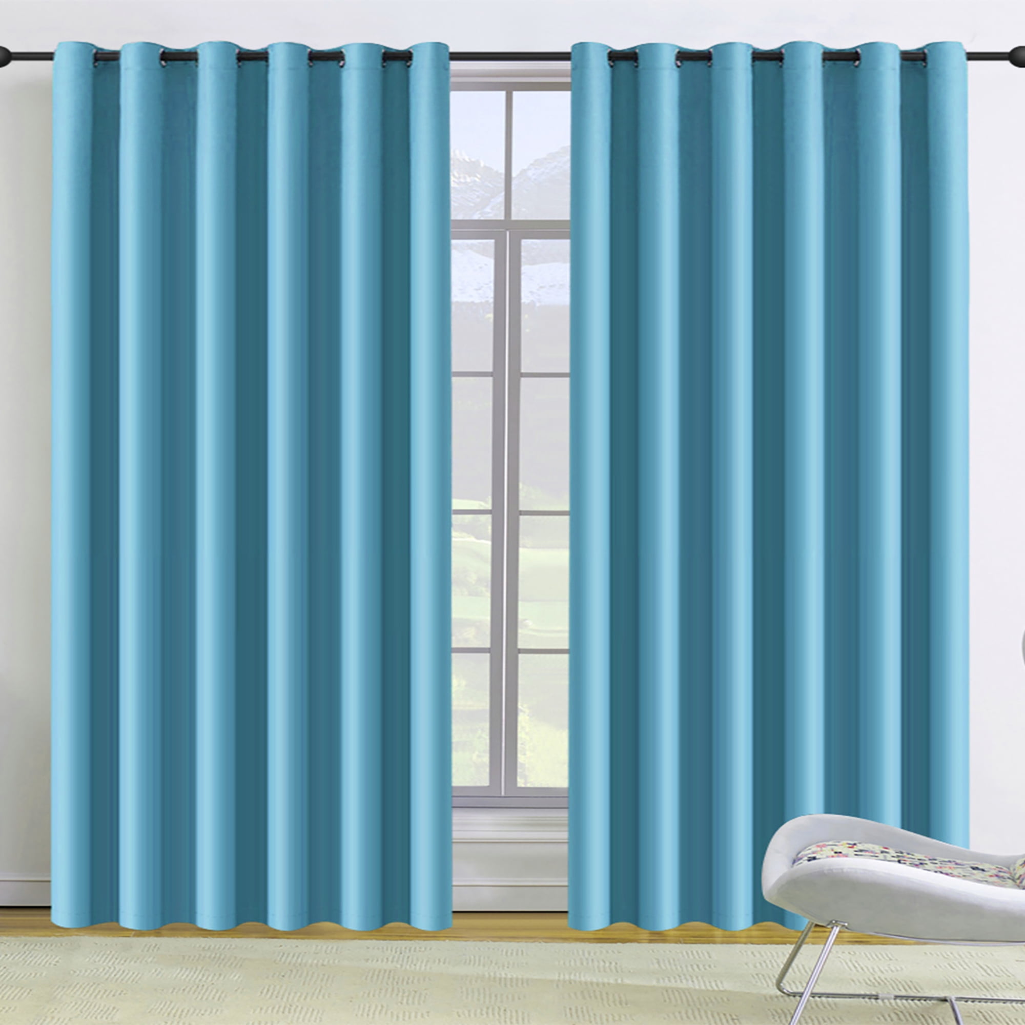 ANMINY 2 Pcs Blackout Curtain Panels Solid Color Space Room Divider ...